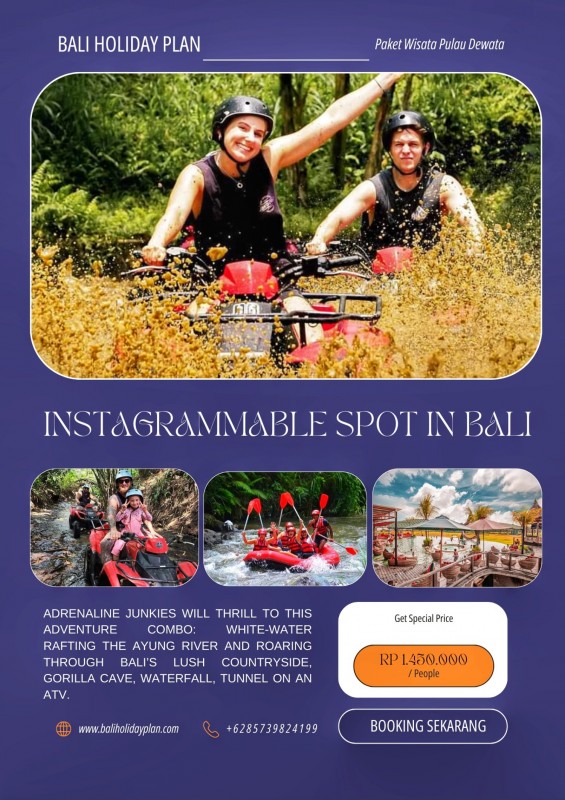 Bali ATV Quad Biking Gorilla Cave Ayung Rafting & Cretya Pool Sunset ...